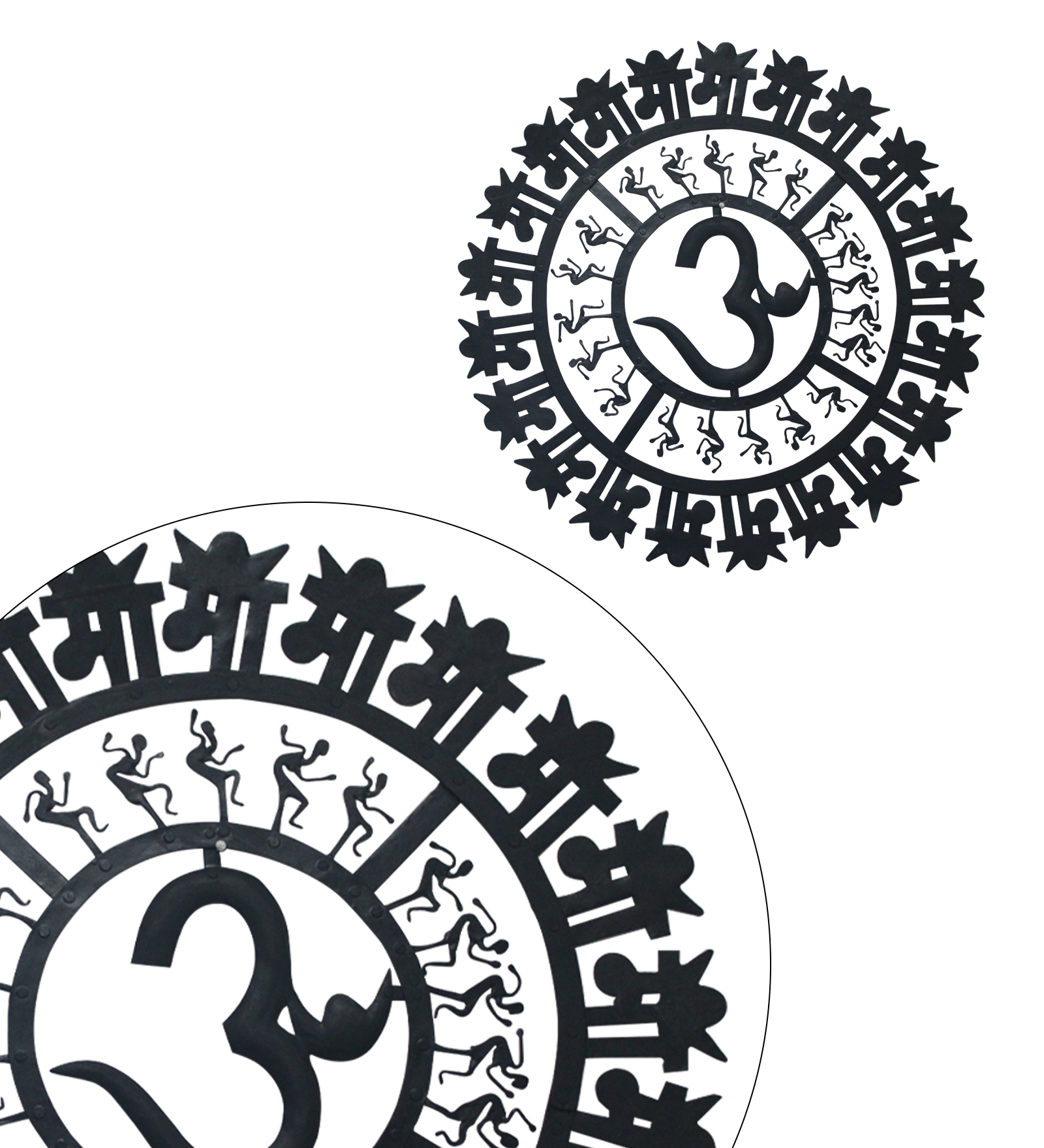 Wrought Iron Wall Decor with Om and Maa sign - Shree Kala