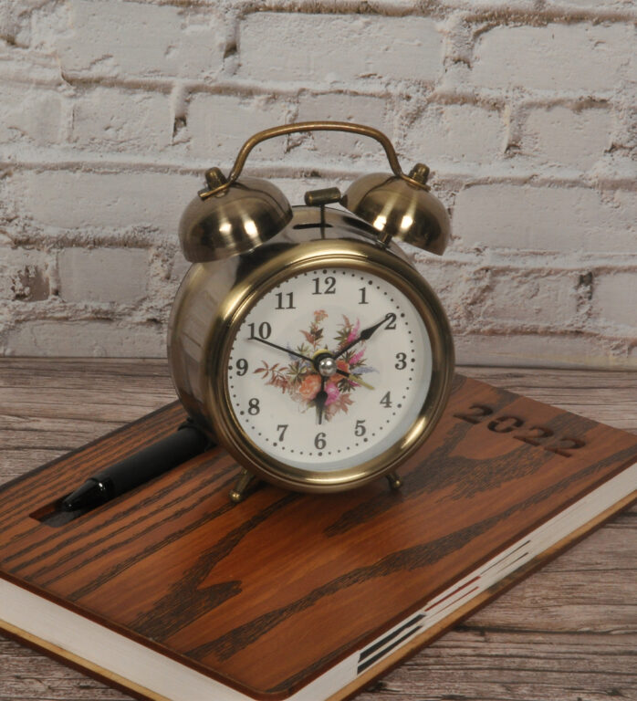 Analog Table Clock With Alarm And Light "Bunch Of Rose" | Table ...